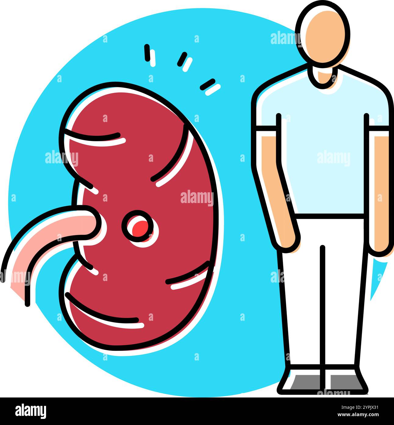 kidney man disease color icon vector illustration Stock Vector Image ...