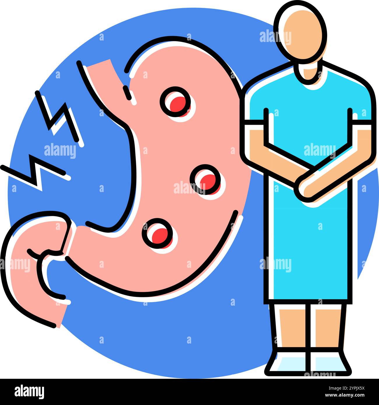 ulcers man disease color icon vector illustration Stock Vector Image ...