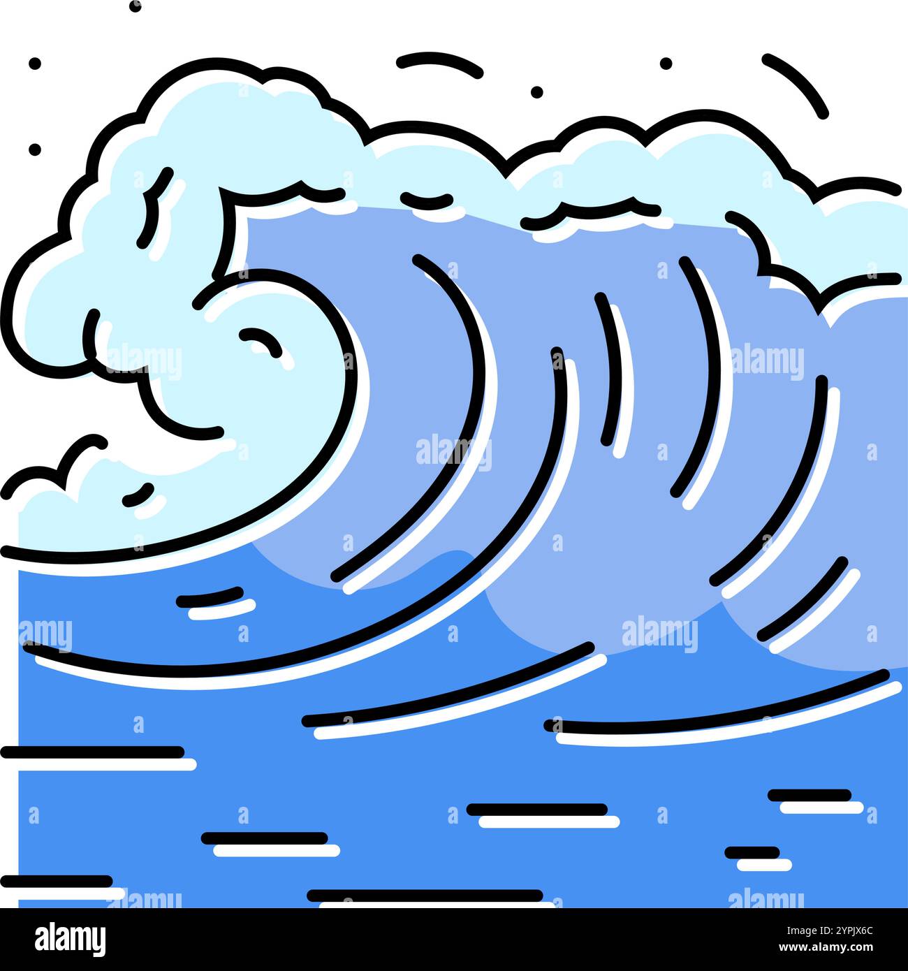 tsunami wave weather natural phenomena color icon vector illustration ...