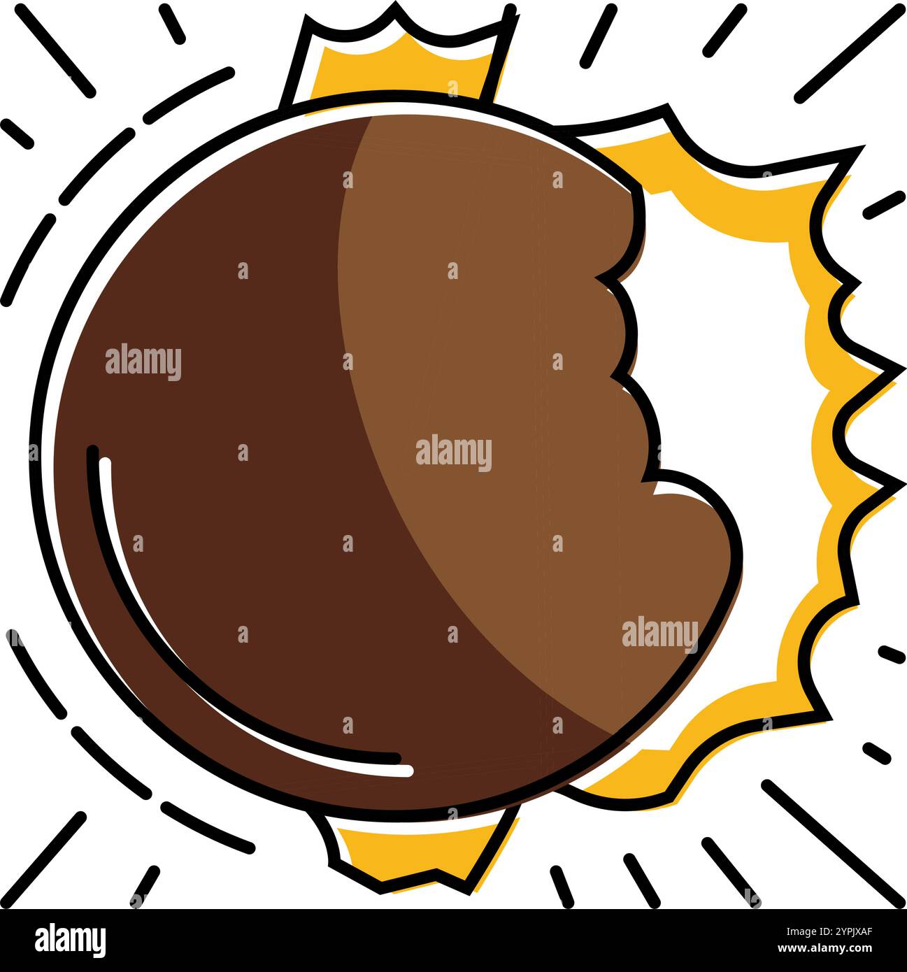 solar eclipse weather natural phenomena color icon vector illustration ...
