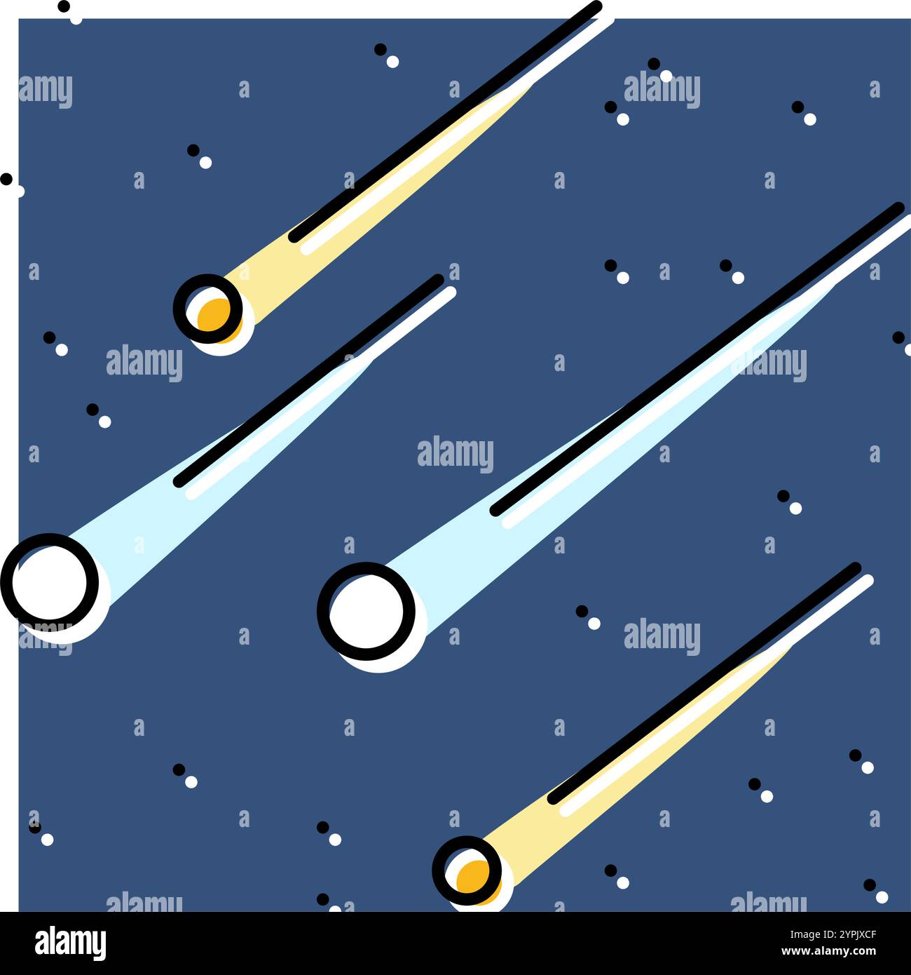 meteor shower weather natural phenomena color icon vector illustration ...