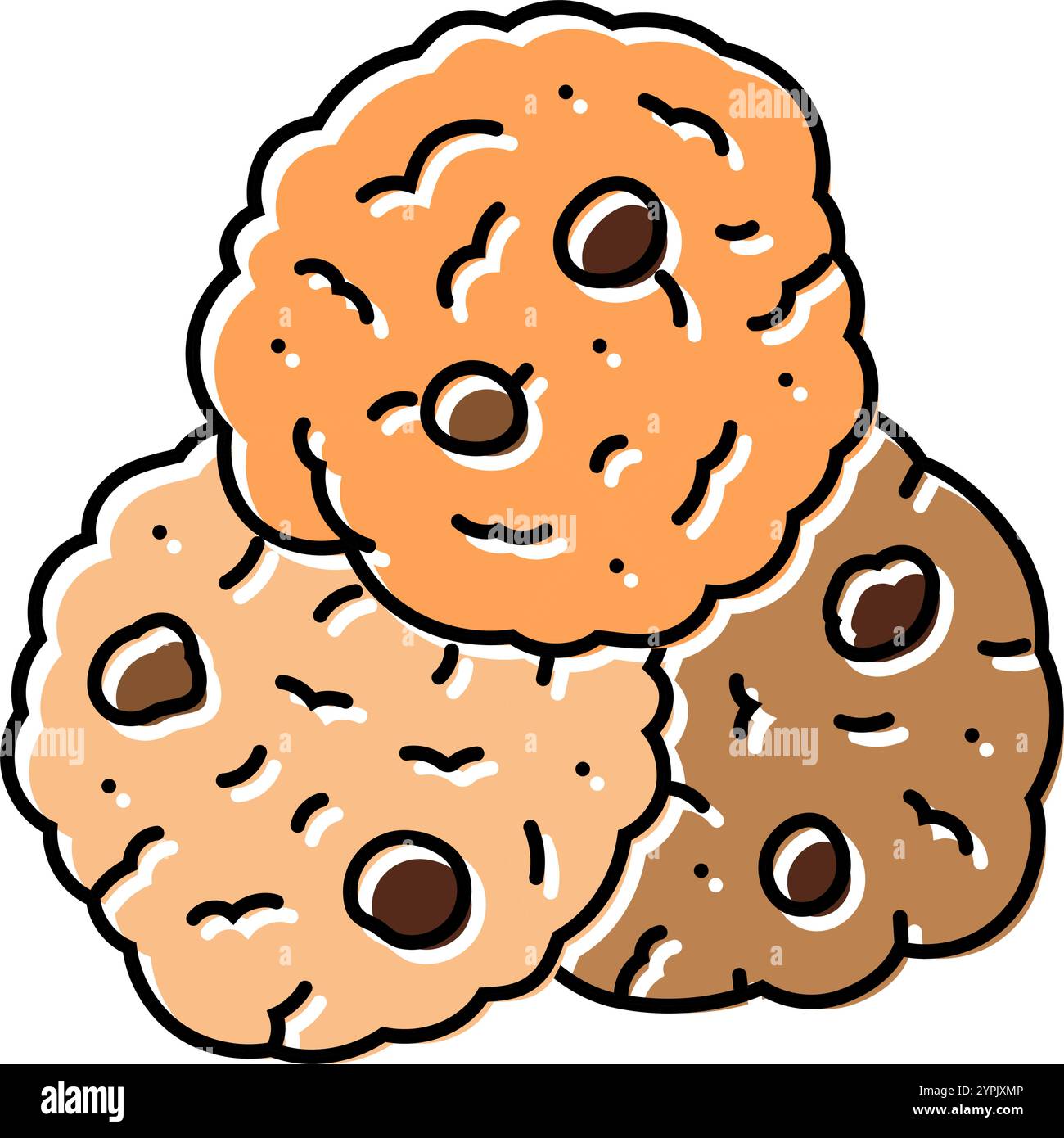 oatmeal cookies snack food color icon vector illustration Stock Vector ...
