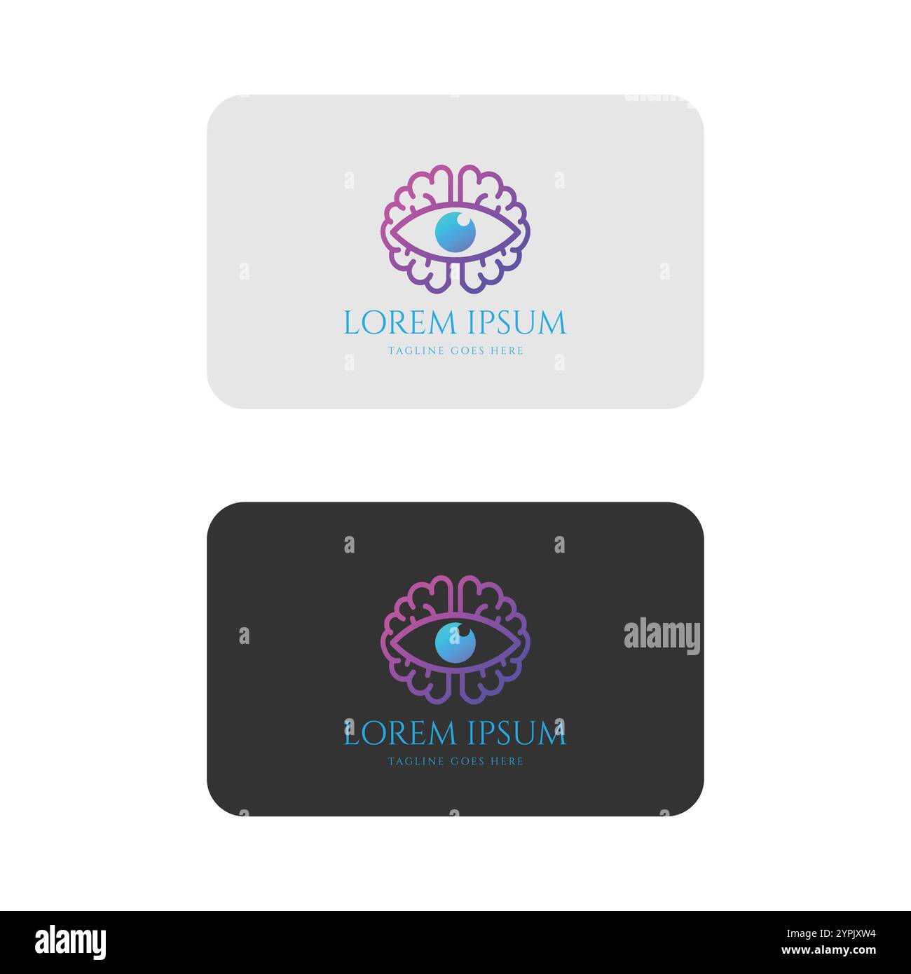 Simple Minimalist Modern Brain Eye Vision Logo Design Vector Stock ...