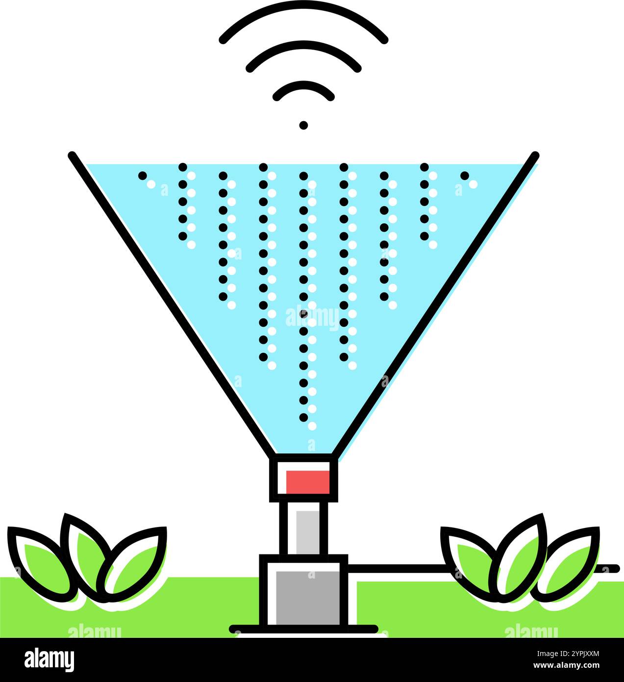 smart irrigation water saving color icon vector illustration Stock ...