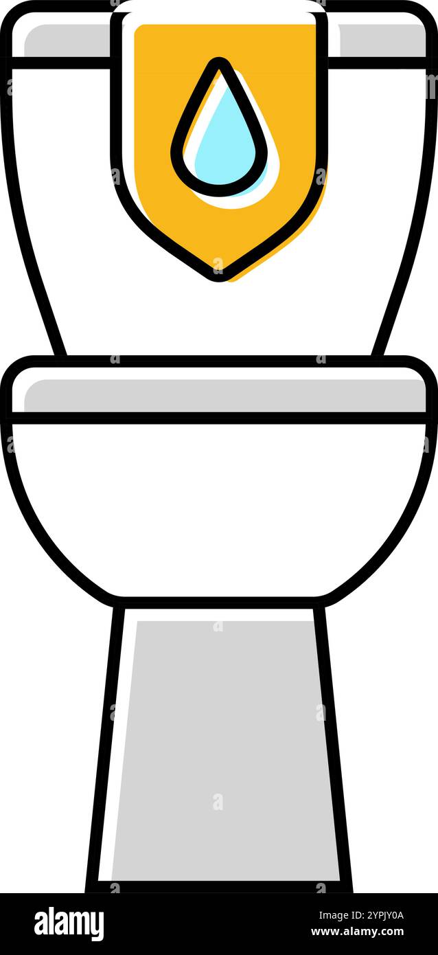 efficient toilet water saving color icon vector illustration Stock ...