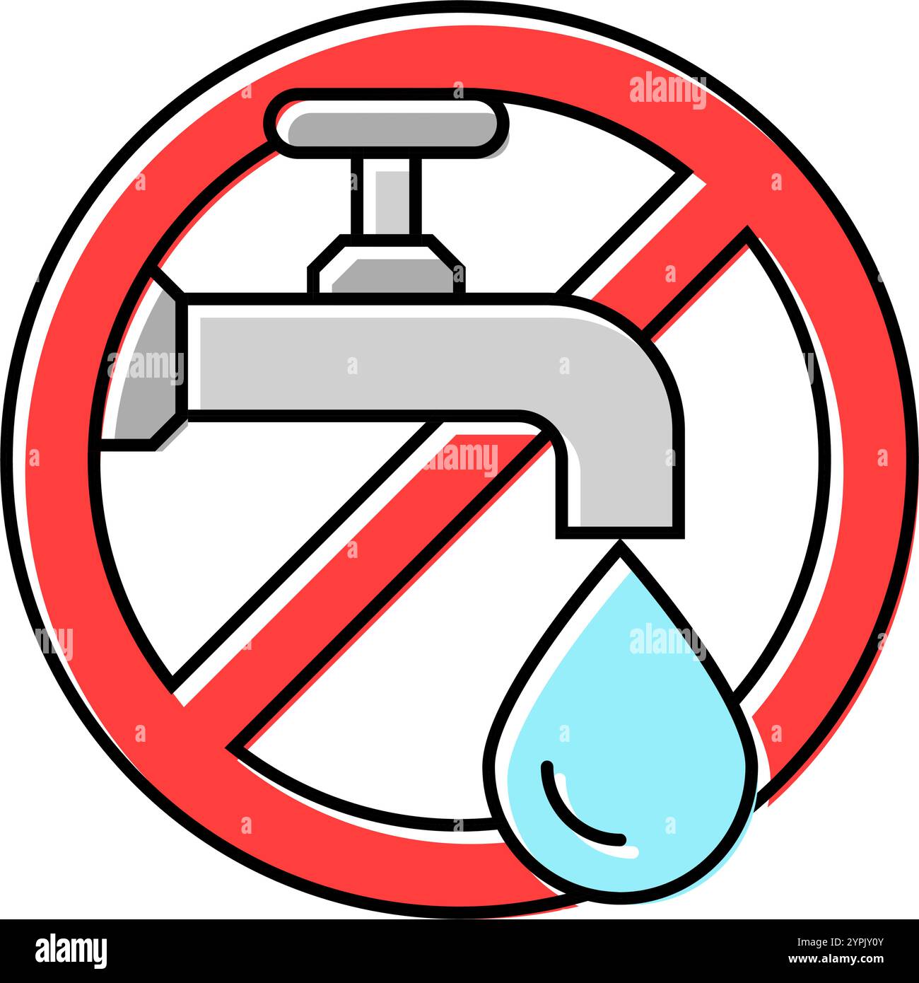turn off tap reminder water saving color icon vector illustration Stock ...
