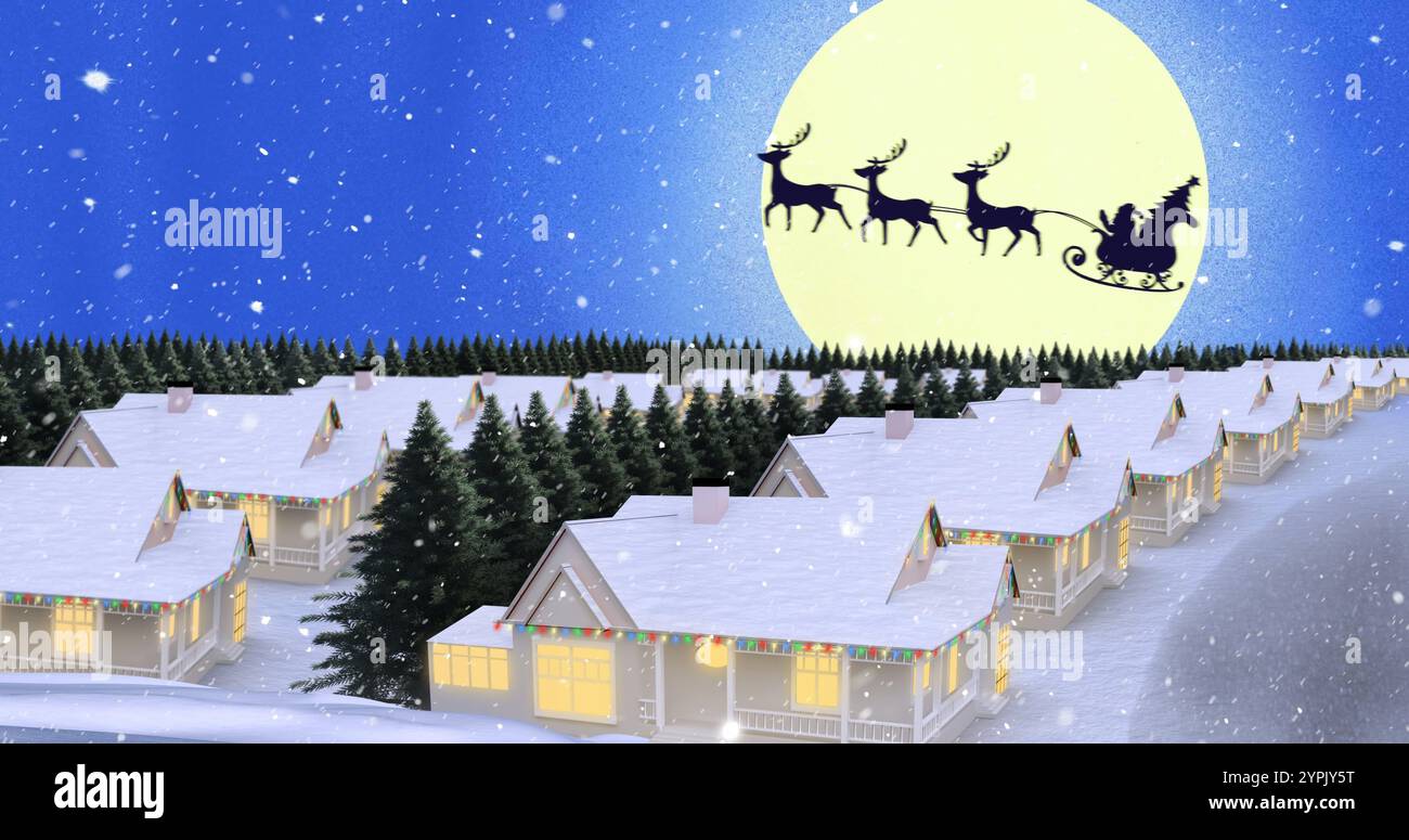 Snow falling over santa claus hi-res stock photography and images - Alamy