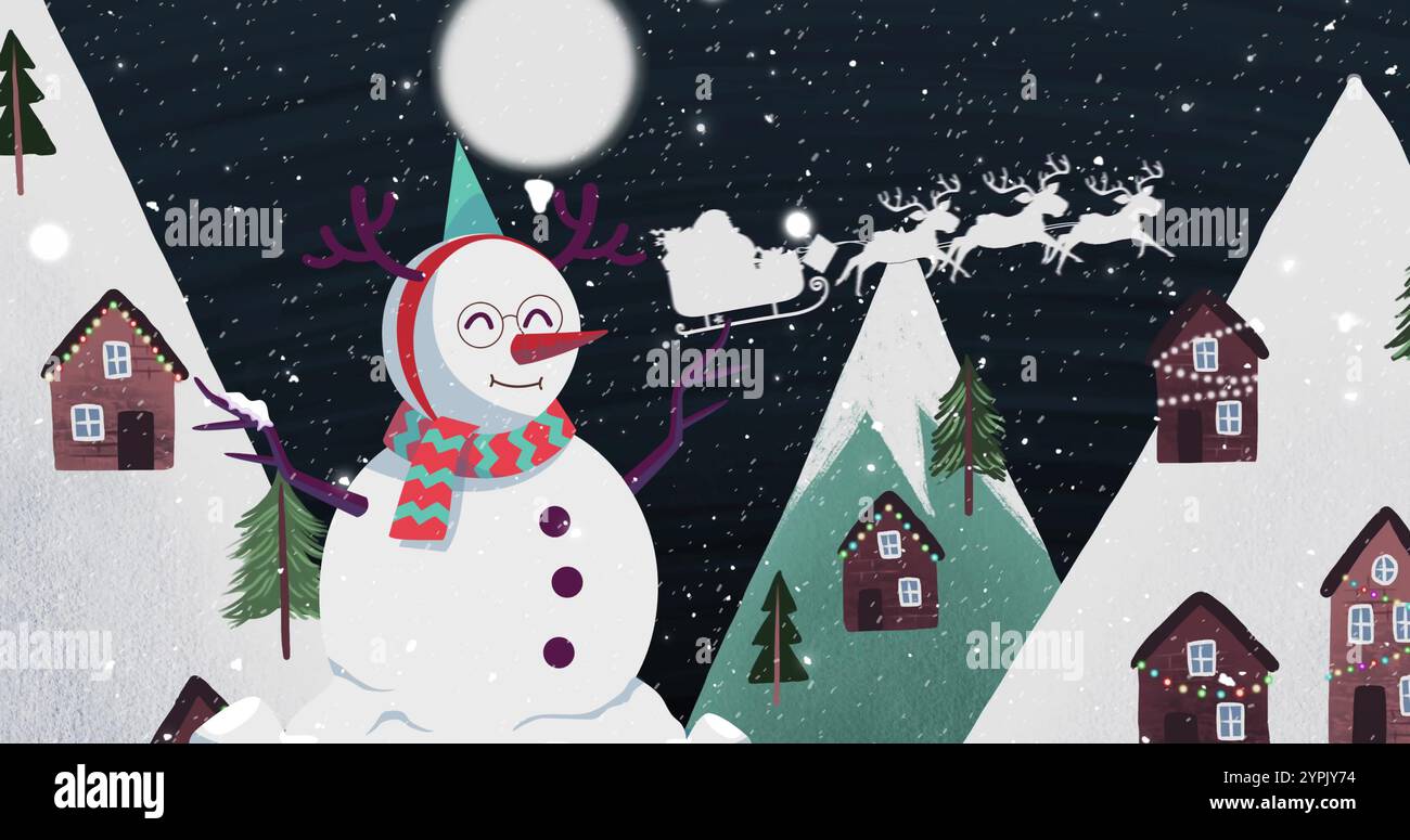 Animation winter scenery snowman snow hi-res stock photography and ...