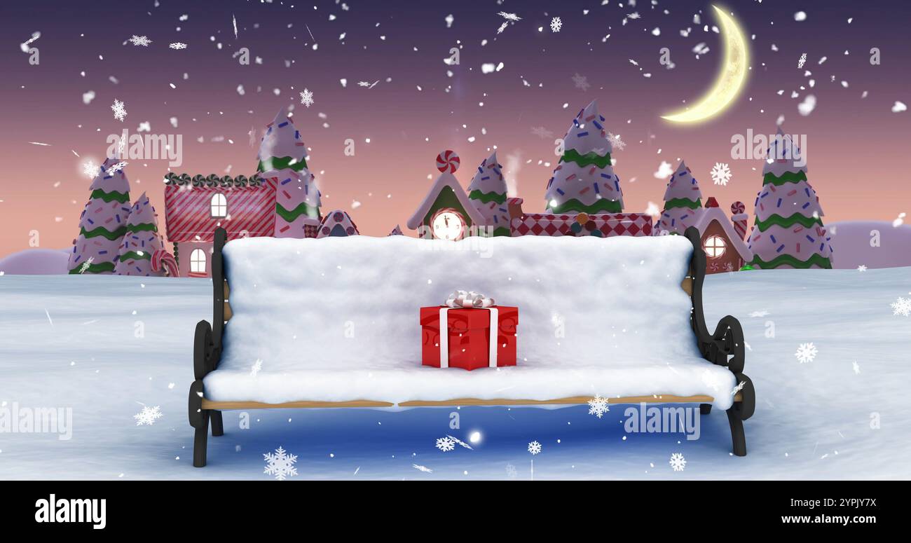 Animation snow falling over bench hi-res stock photography and images ...