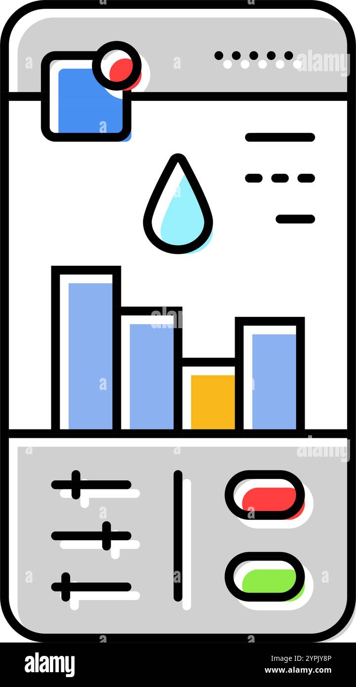 smart water usage water saving color icon vector illustration Stock ...
