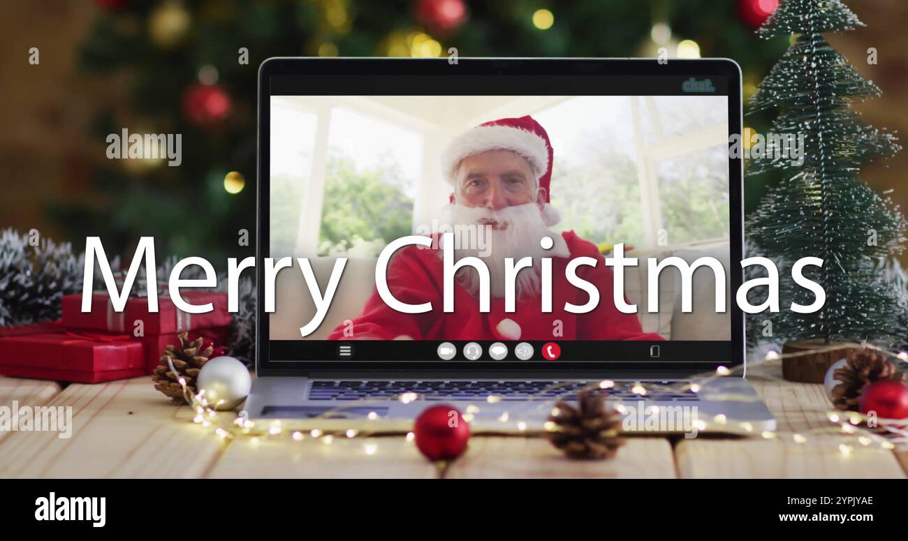 Merry christmas text animation santa hi-res stock photography and ...