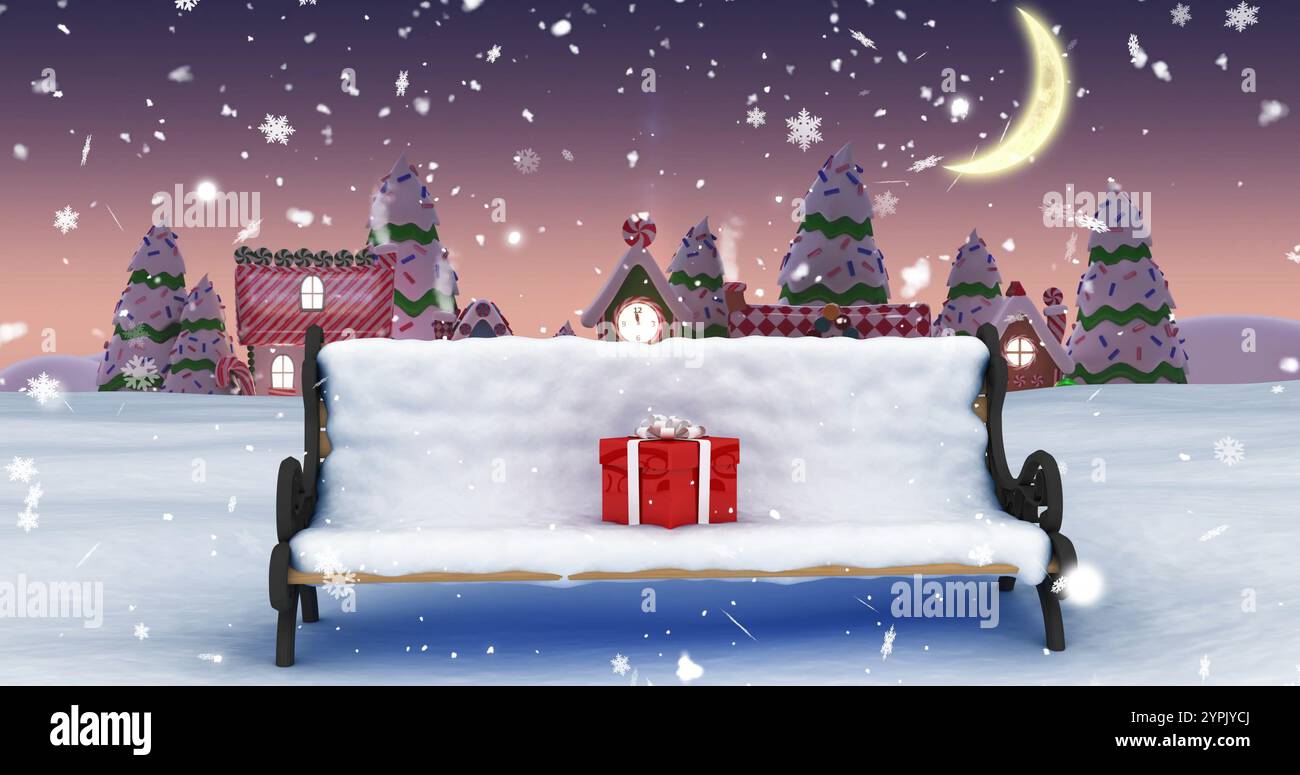 Animation snow falling over bench hi-res stock photography and images ...