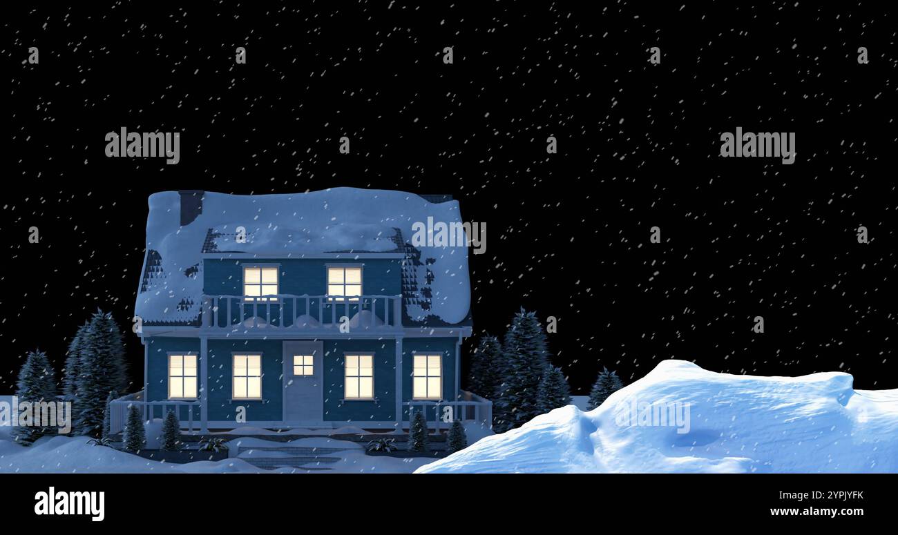 Animation snow falling on house hi-res stock photography and images - Alamy