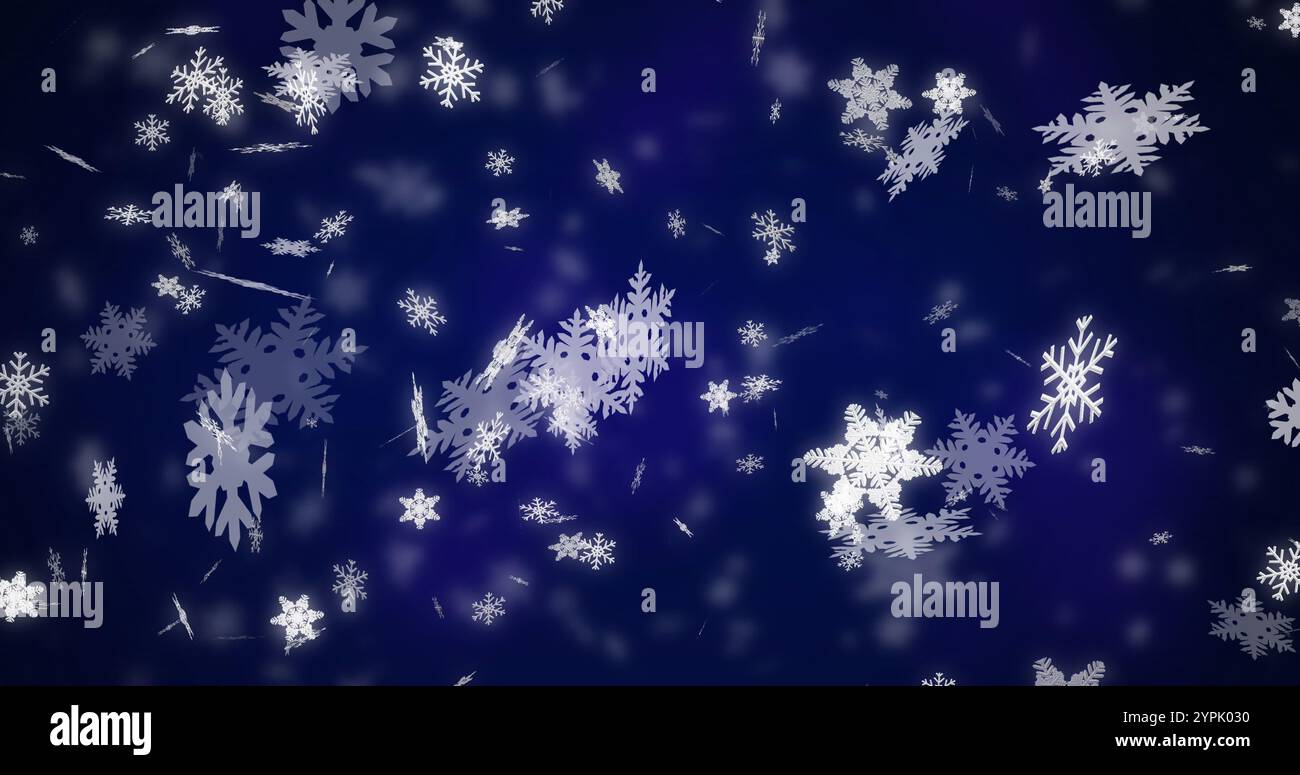 Falling snow blue background hi-res stock photography and images - Alamy