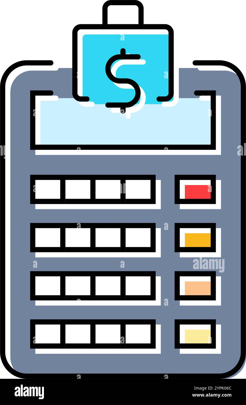 calculator budget planning color icon vector illustration Stock Vector ...