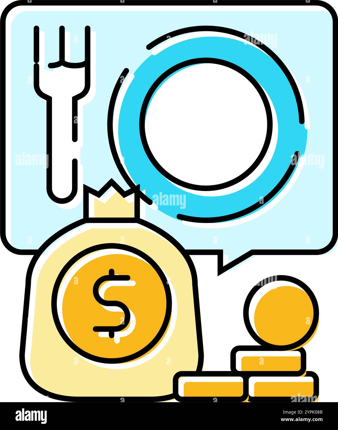 food budget planning color icon vector illustration Stock Vector Image ...