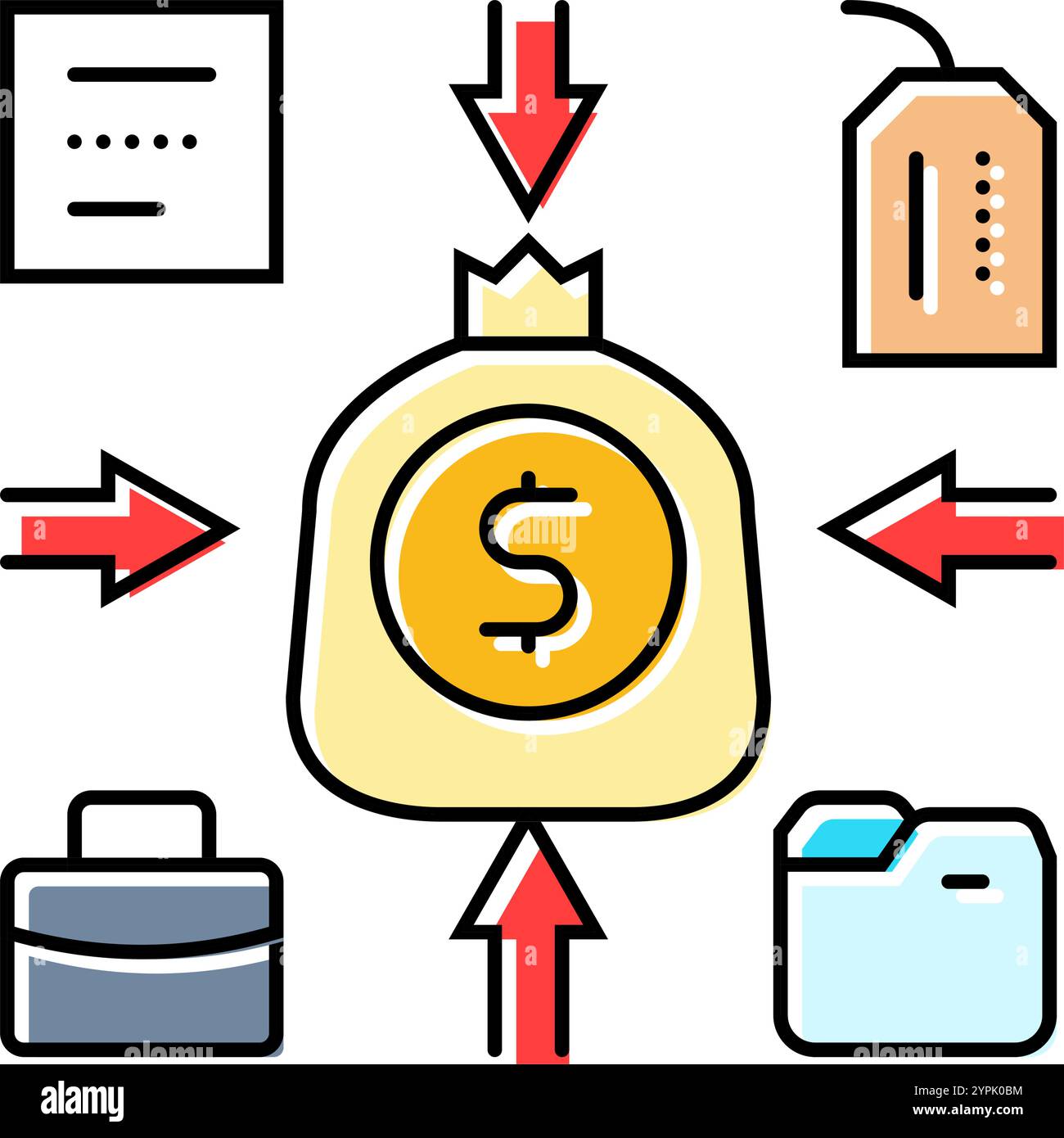 income sources budget planning color icon vector illustration Stock ...