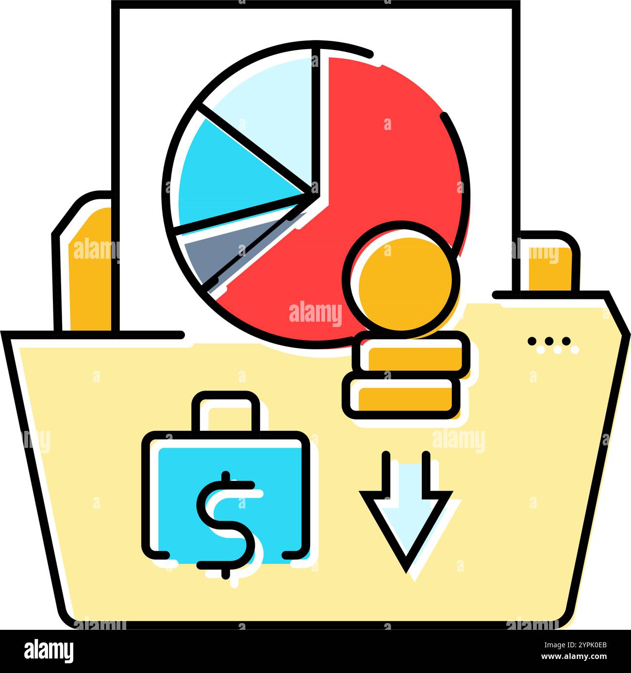 expense reports budget planning color icon vector illustration Stock ...