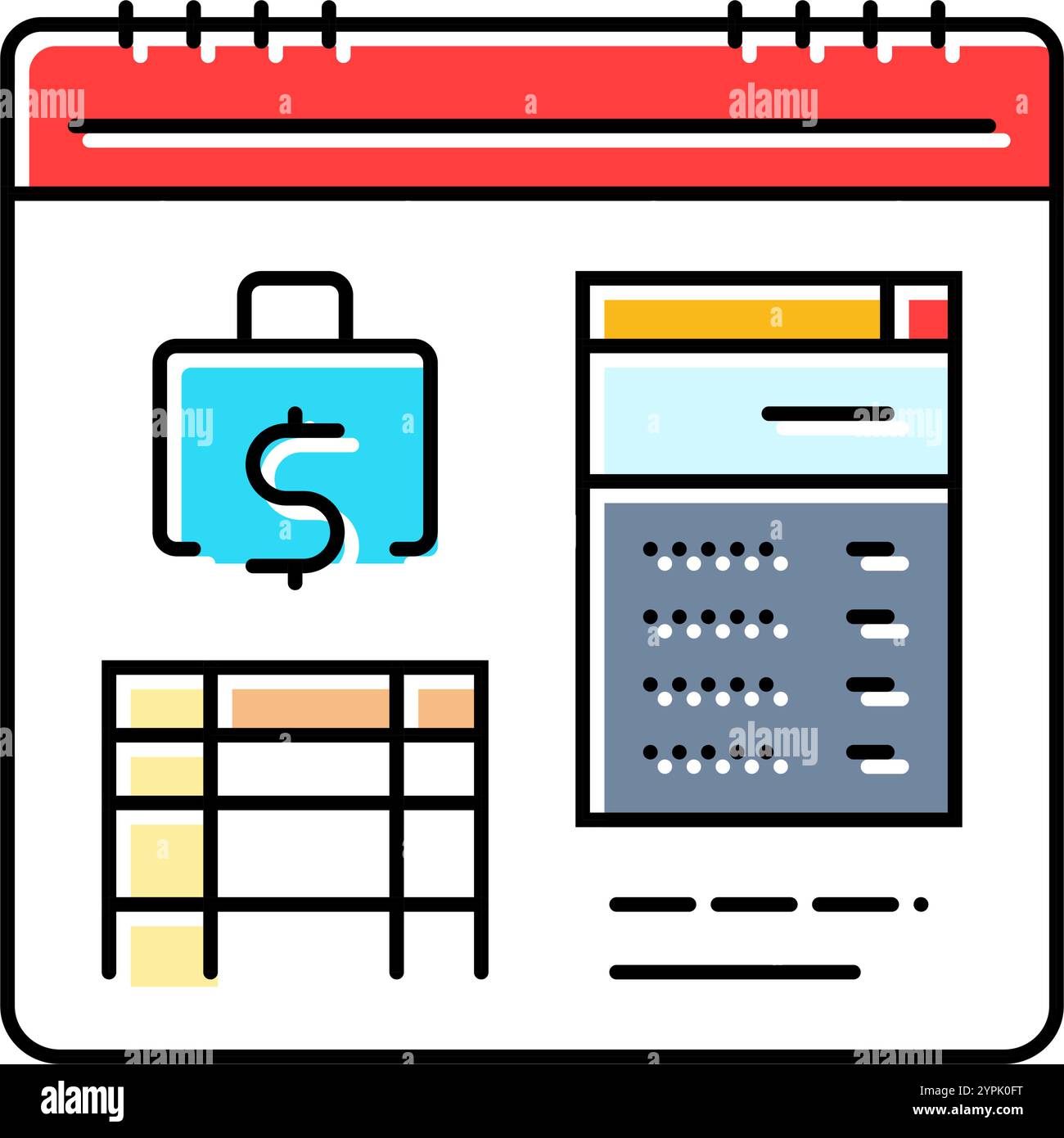 yearly budget budget planning color icon vector illustration Stock ...
