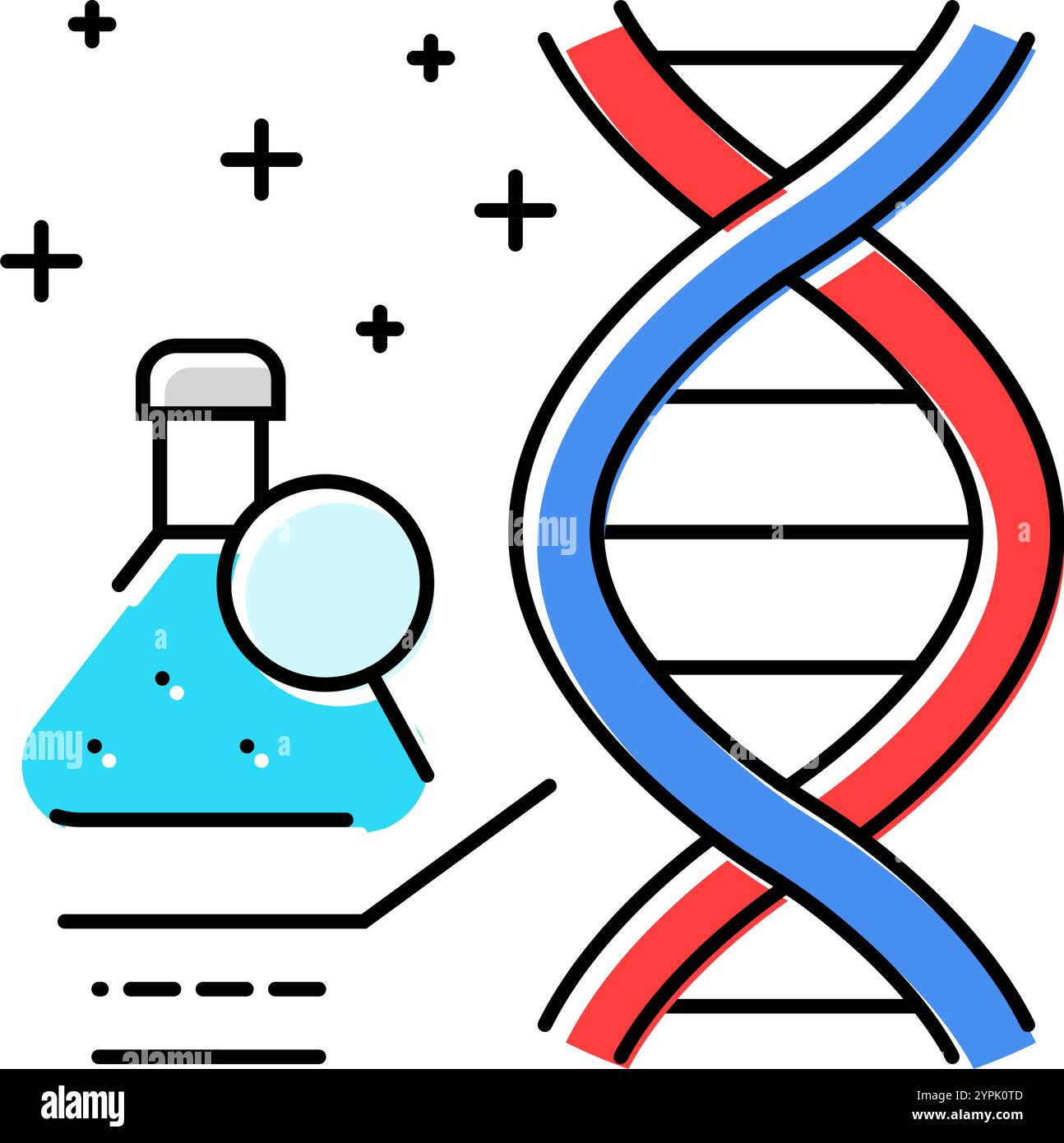 genetic testing cancer treatment color icon vector illustration Stock ...