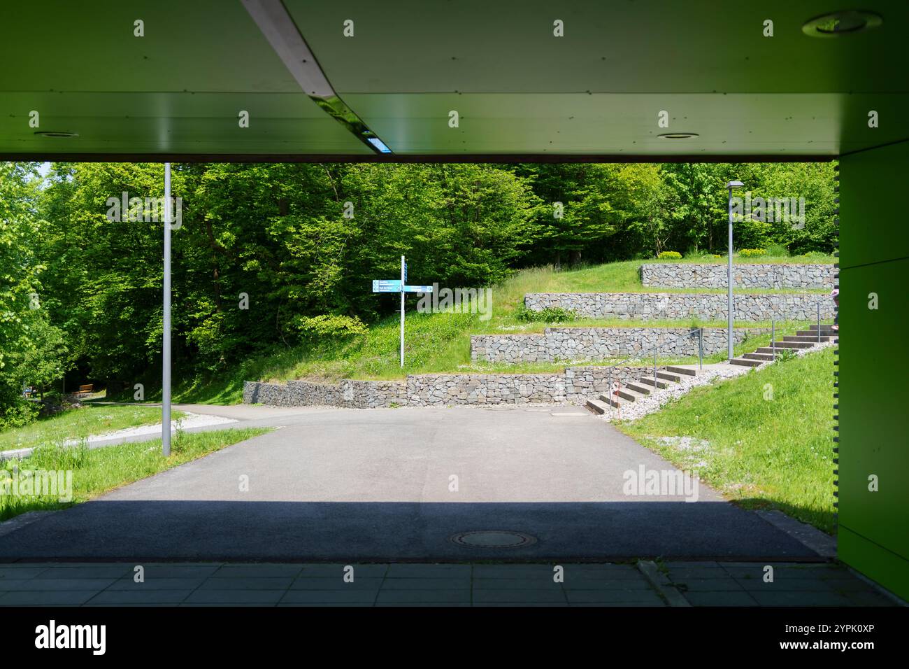 Conceptual architectural forms. Combination of green walls and lawn ...