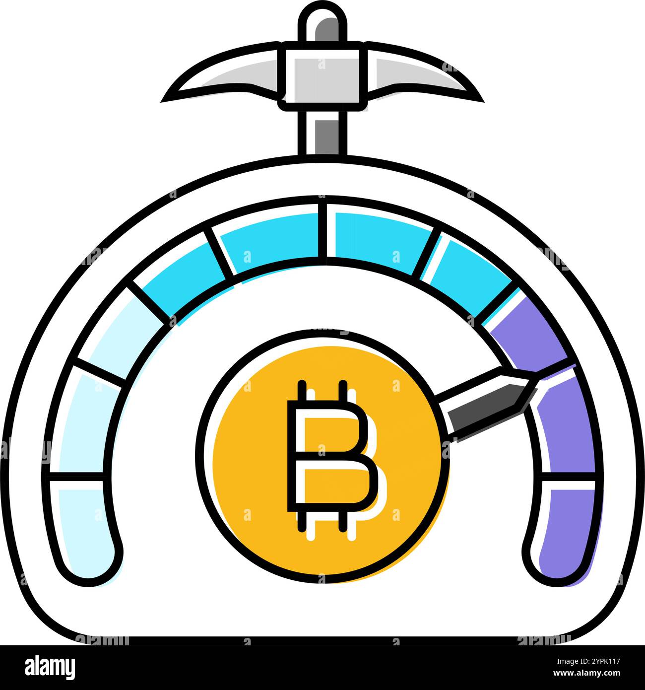 difficulty cryptocurrency mining color icon vector illustration Stock ...