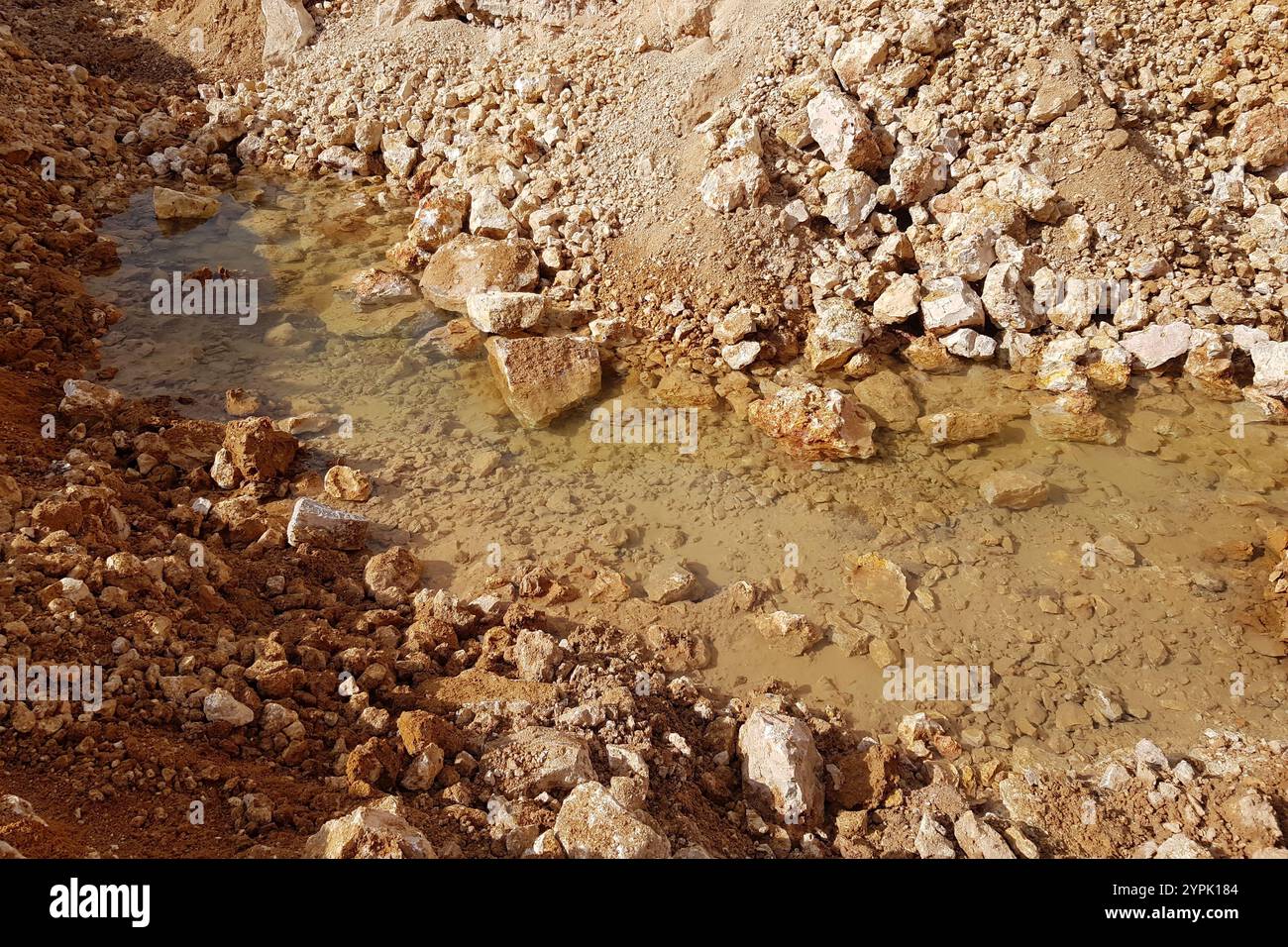 Water at the bottom of a limestone quarry Stock Photo - Alamy