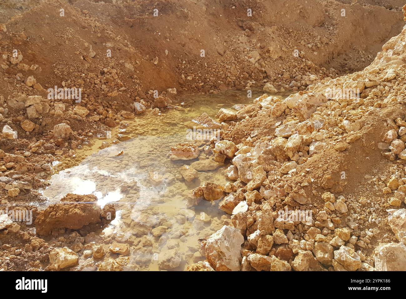 Water at the bottom of a limestone quarry Stock Photo - Alamy