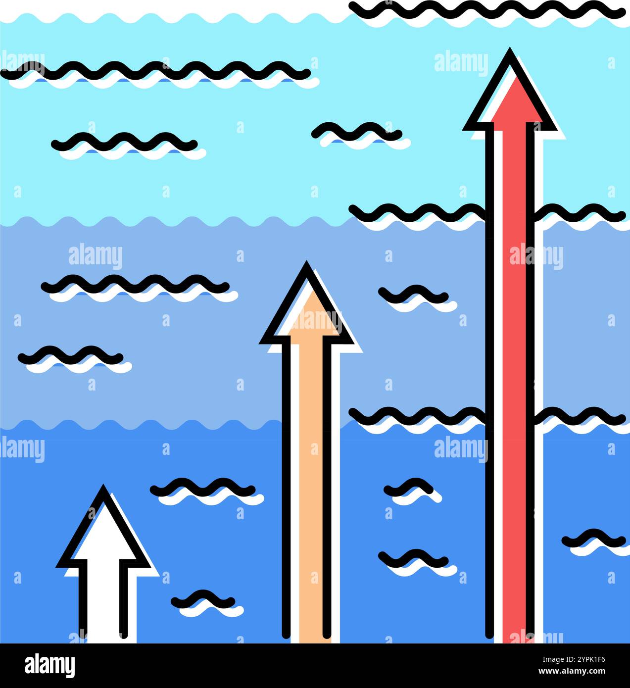 rising water disaster color icon vector illustration Stock Vector Image ...