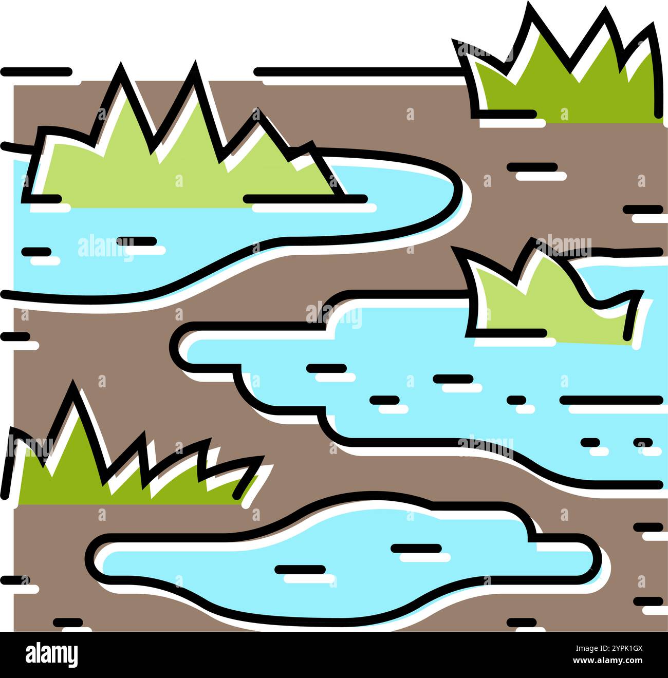 waterlogged ground disaster color icon vector illustration Stock Vector ...