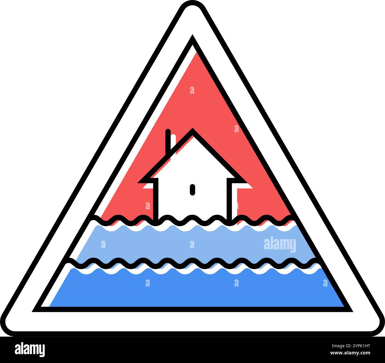 emergency flood warning color icon vector illustration Stock Vector ...
