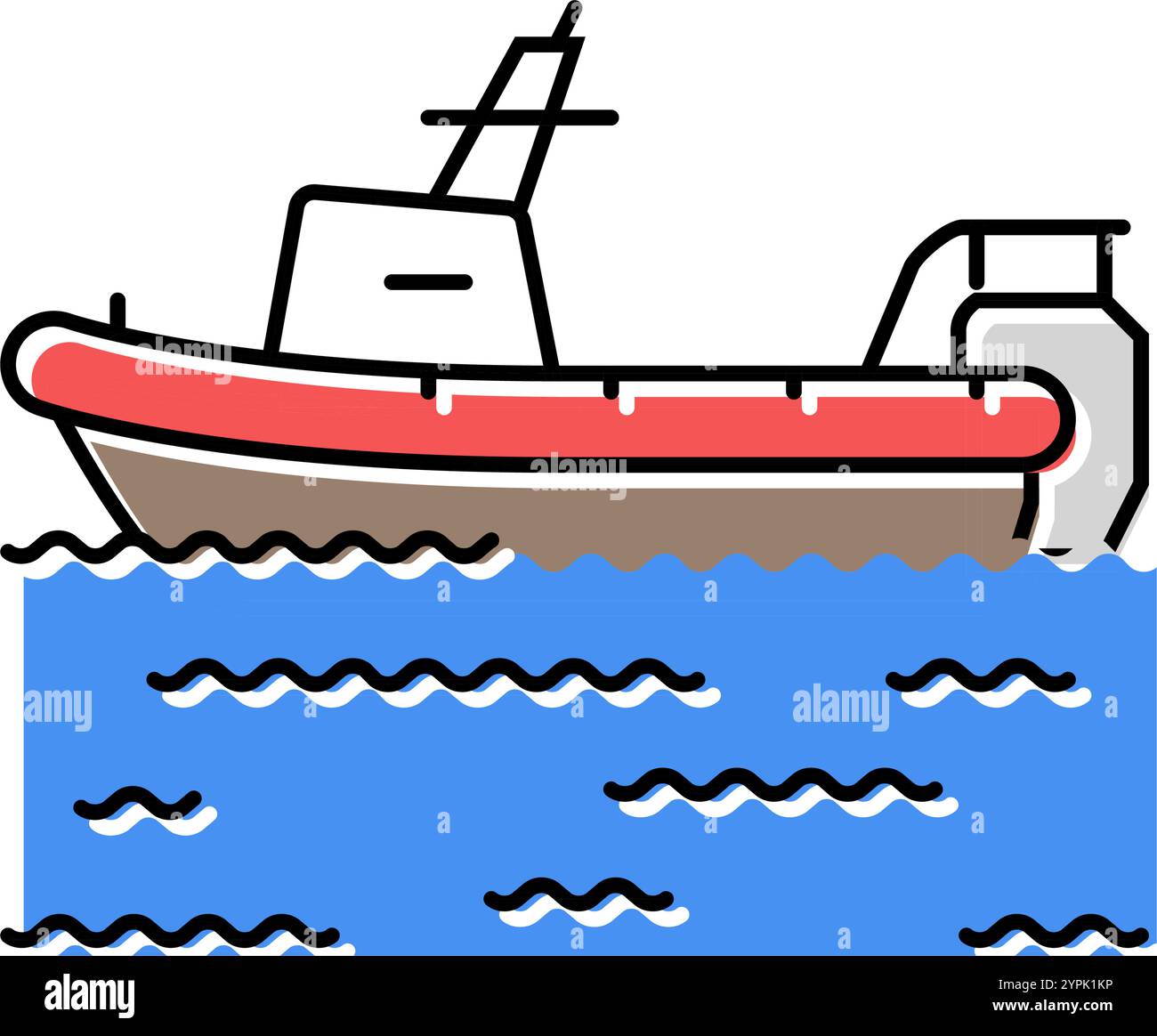 water rescue boat disaster color icon vector illustration Stock Vector ...