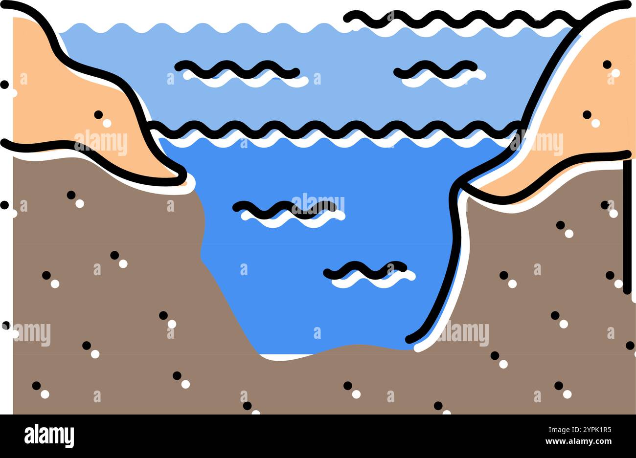 overflowing river disaster color icon vector illustration Stock Vector ...