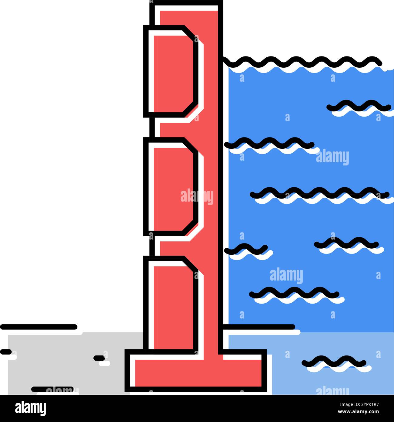 flood barrier disaster color icon vector illustration Stock Vector ...