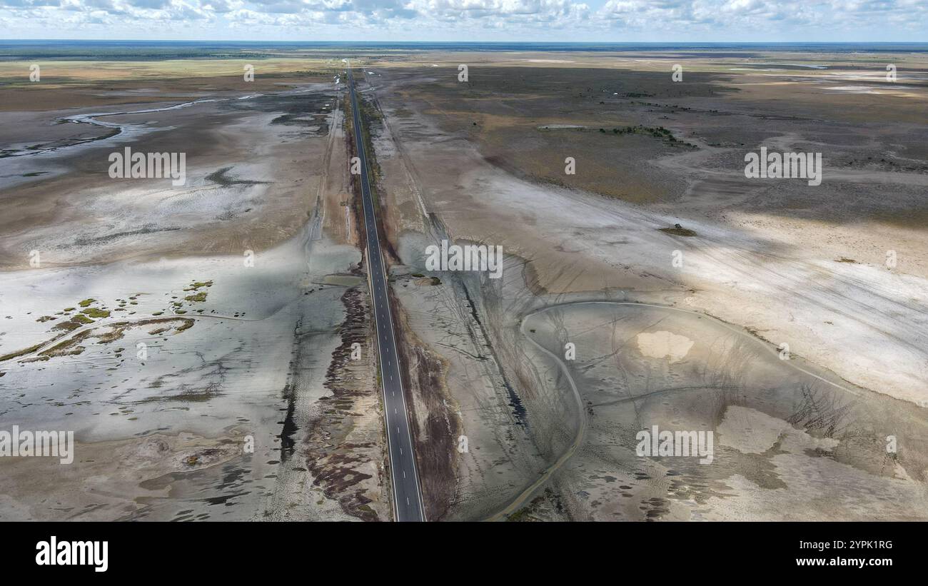 Aerial View of Salt Flats with Tidal Channel Stock Photo - Alamy