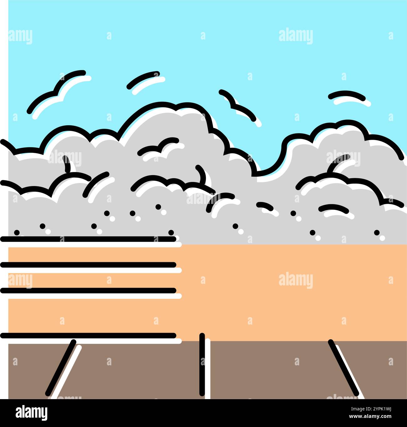 flooded bridge disaster color icon vector illustration Stock Vector ...