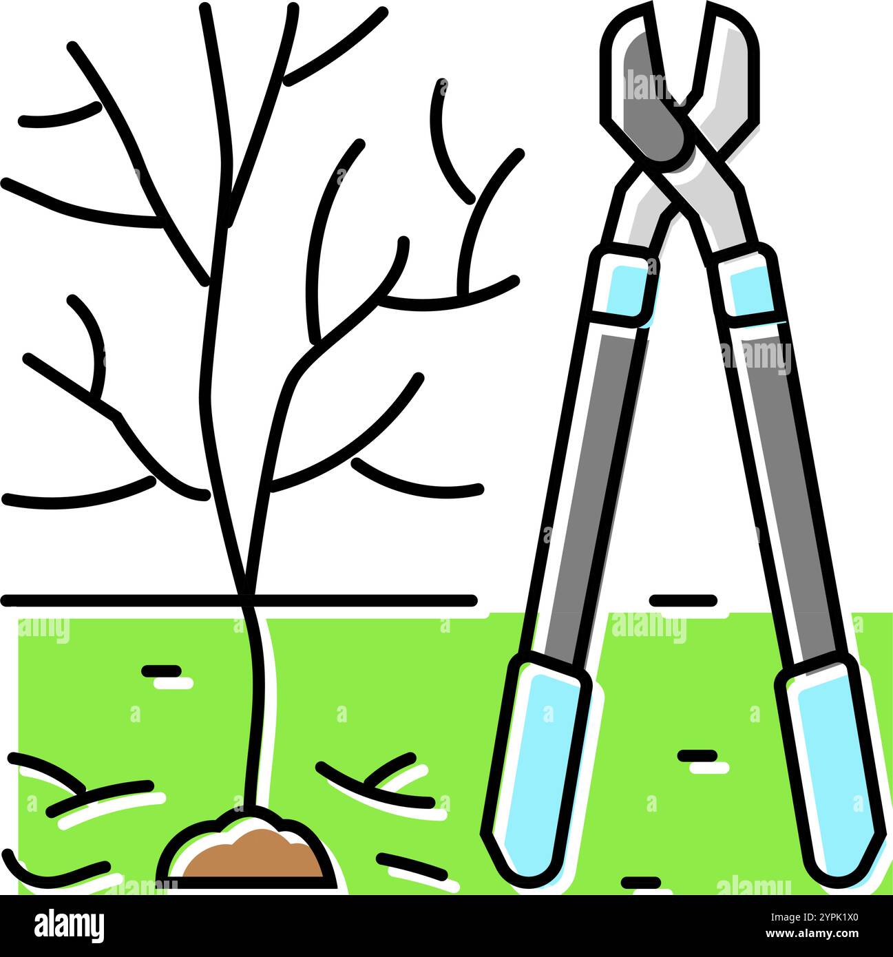 tree pruning garden maintenance color icon vector illustration Stock ...