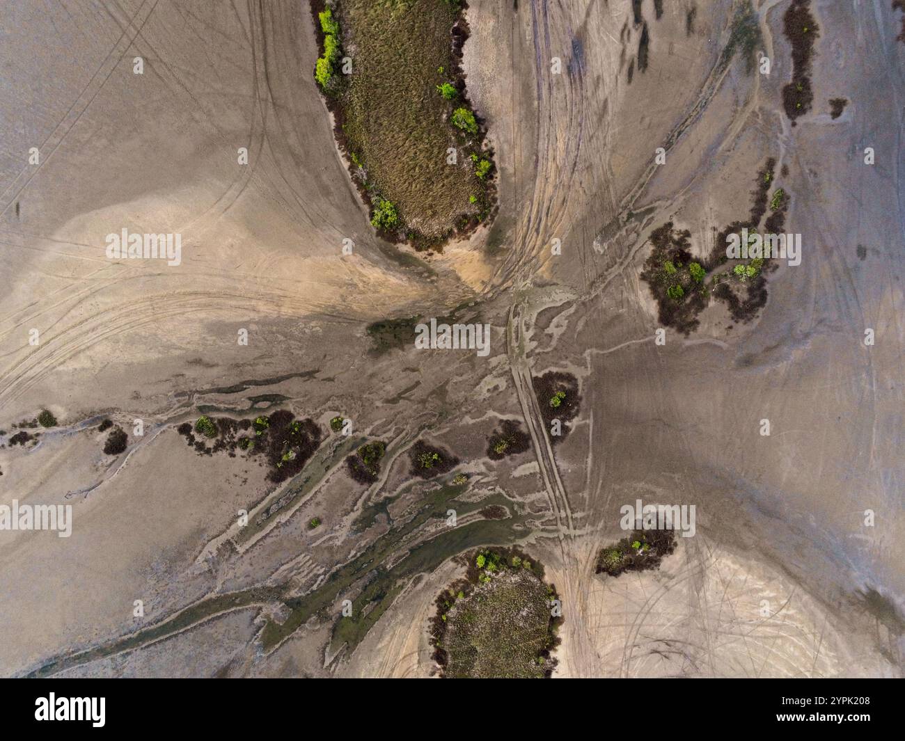 Aerial View of Salt Flats with Tidal Channel Stock Photo - Alamy