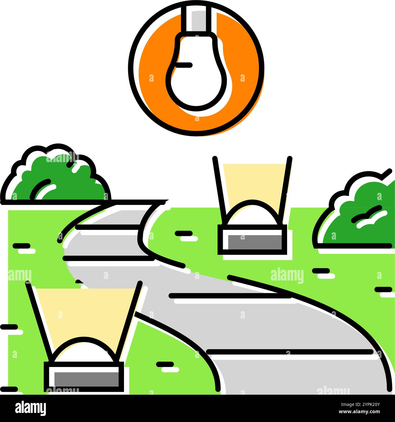 lighting garden maintenance color icon vector illustration Stock Vector ...