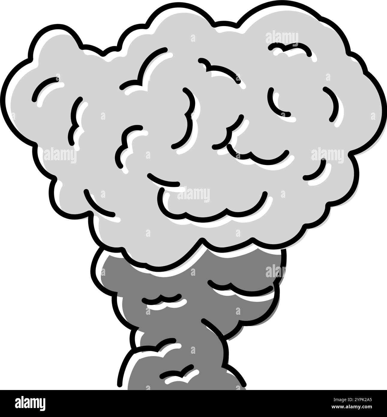 smoke cloud wildfire disaster color icon vector illustration Stock ...