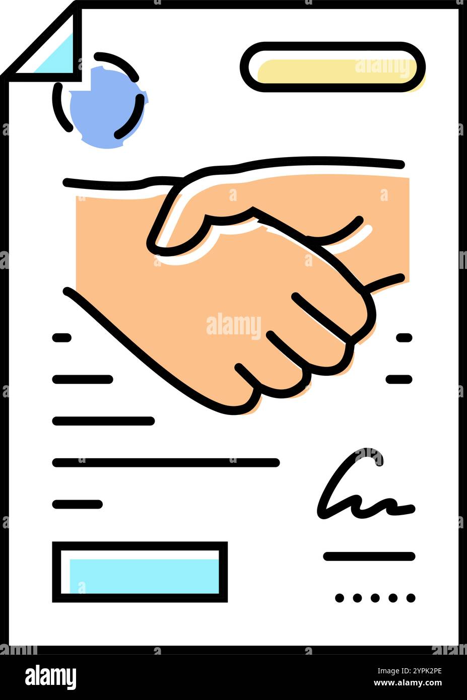 legal contract corporate law color icon vector illustration Stock ...