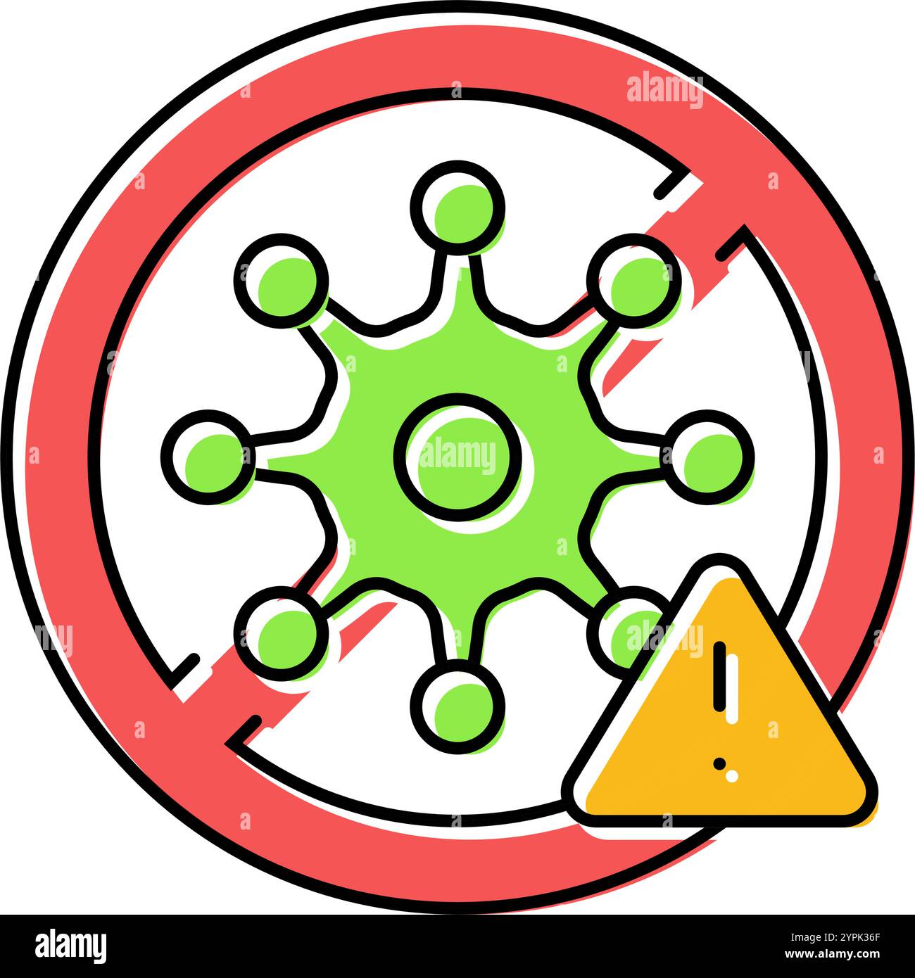 cross contamination prevention color icon vector illustration Stock ...