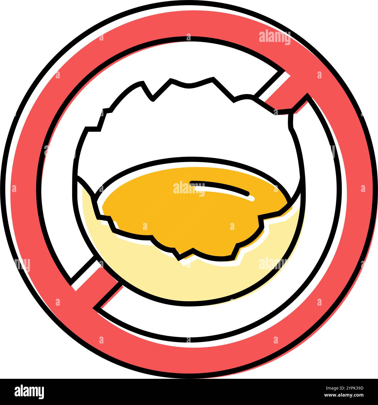 raw egg consumption avoid color icon vector illustration Stock Vector ...