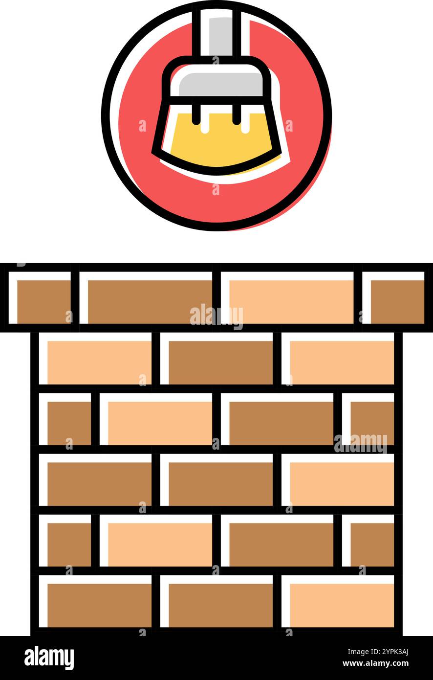 chimney cleaning home maintenance color icon vector illustration Stock ...