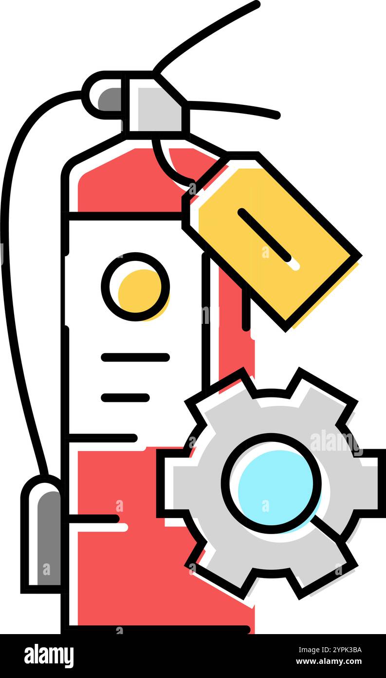 fire extinguisher check home maintenance color icon vector illustration ...