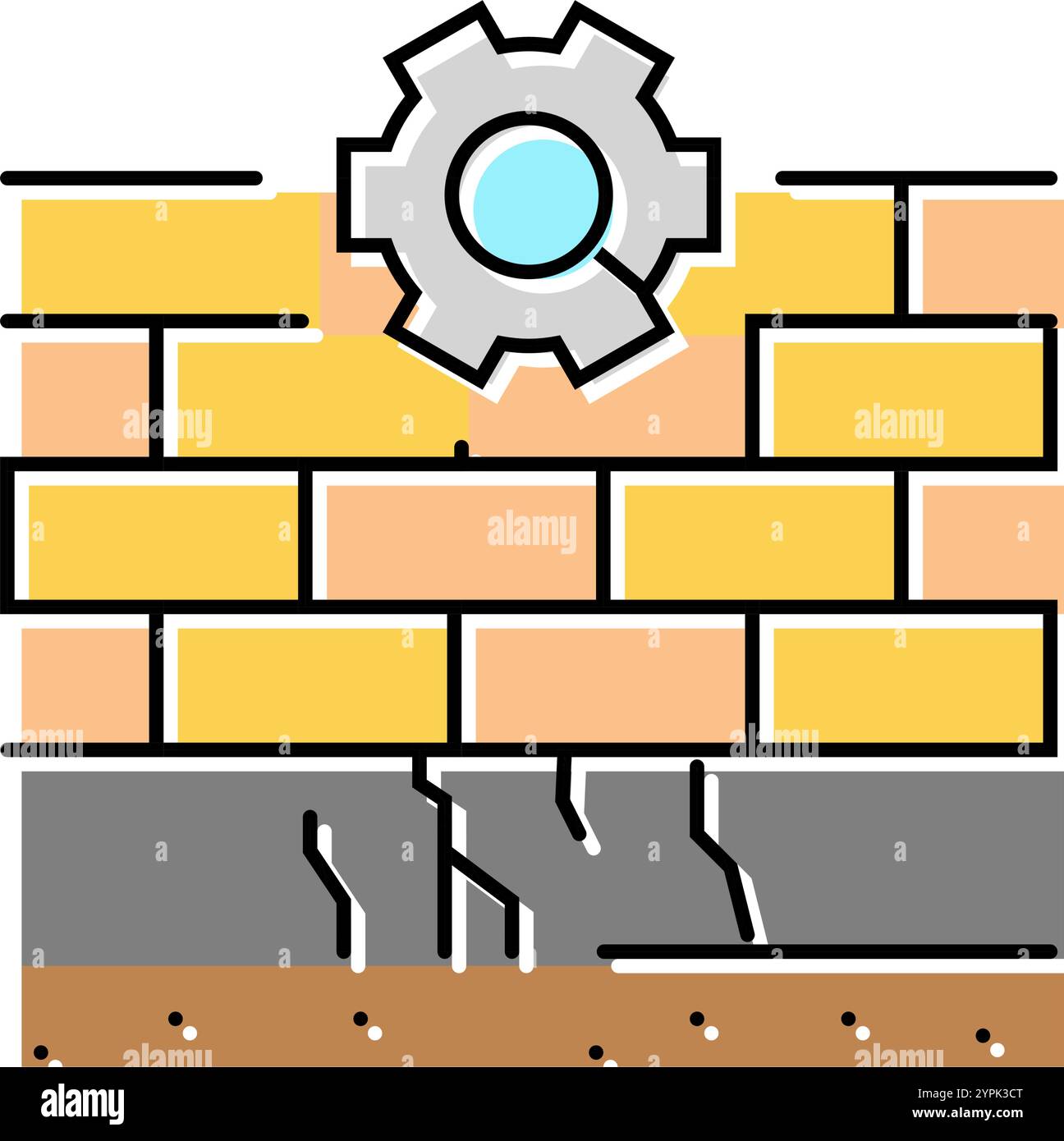 foundation inspection home maintenance color icon vector illustration ...