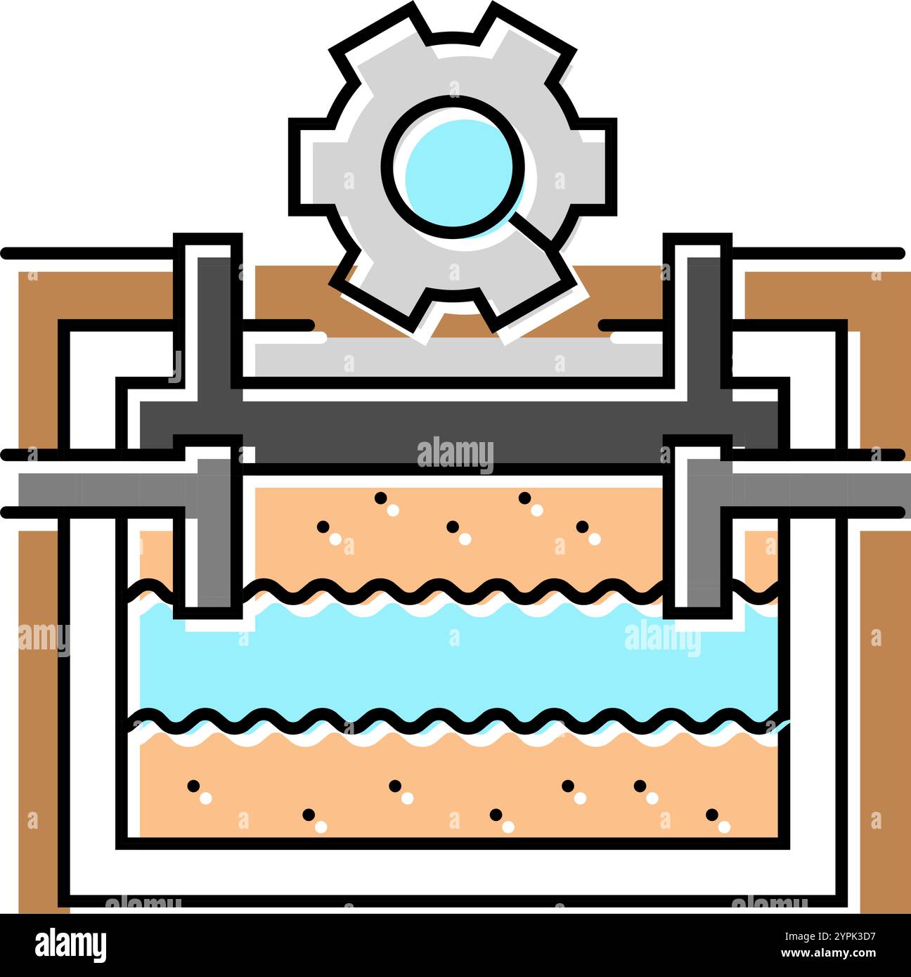 septic tank inspection home maintenance color icon vector illustration ...