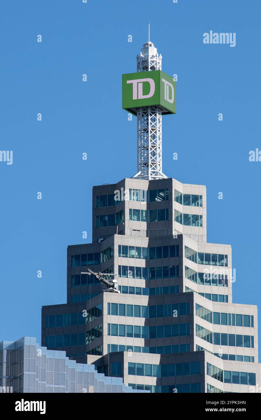 TD cube sign on top of Brookfield Place on Bay Street in downtown ...