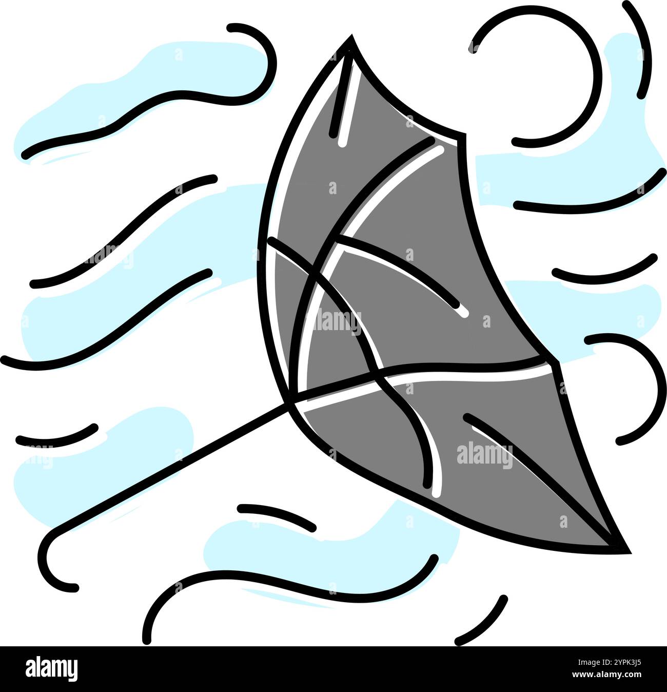 wind gusts hurricane disaster color icon vector illustration Stock ...