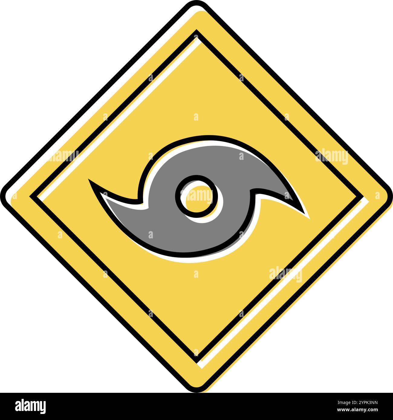 emergency warning hurricane disaster color icon vector illustration ...